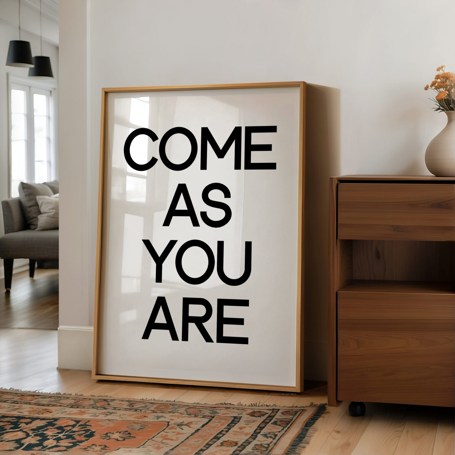 Come As You Are Minimalist Art Print - Minimalist Wall Decor - Black ...