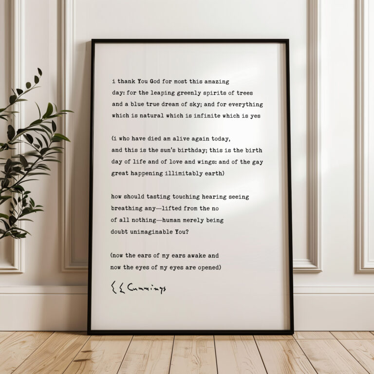 i thank You God for most this amazing - E.E. Cummings Poem Typography ...